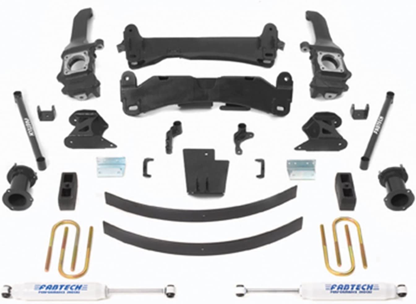 Components of Fabtech 6 inches suspension lift kit